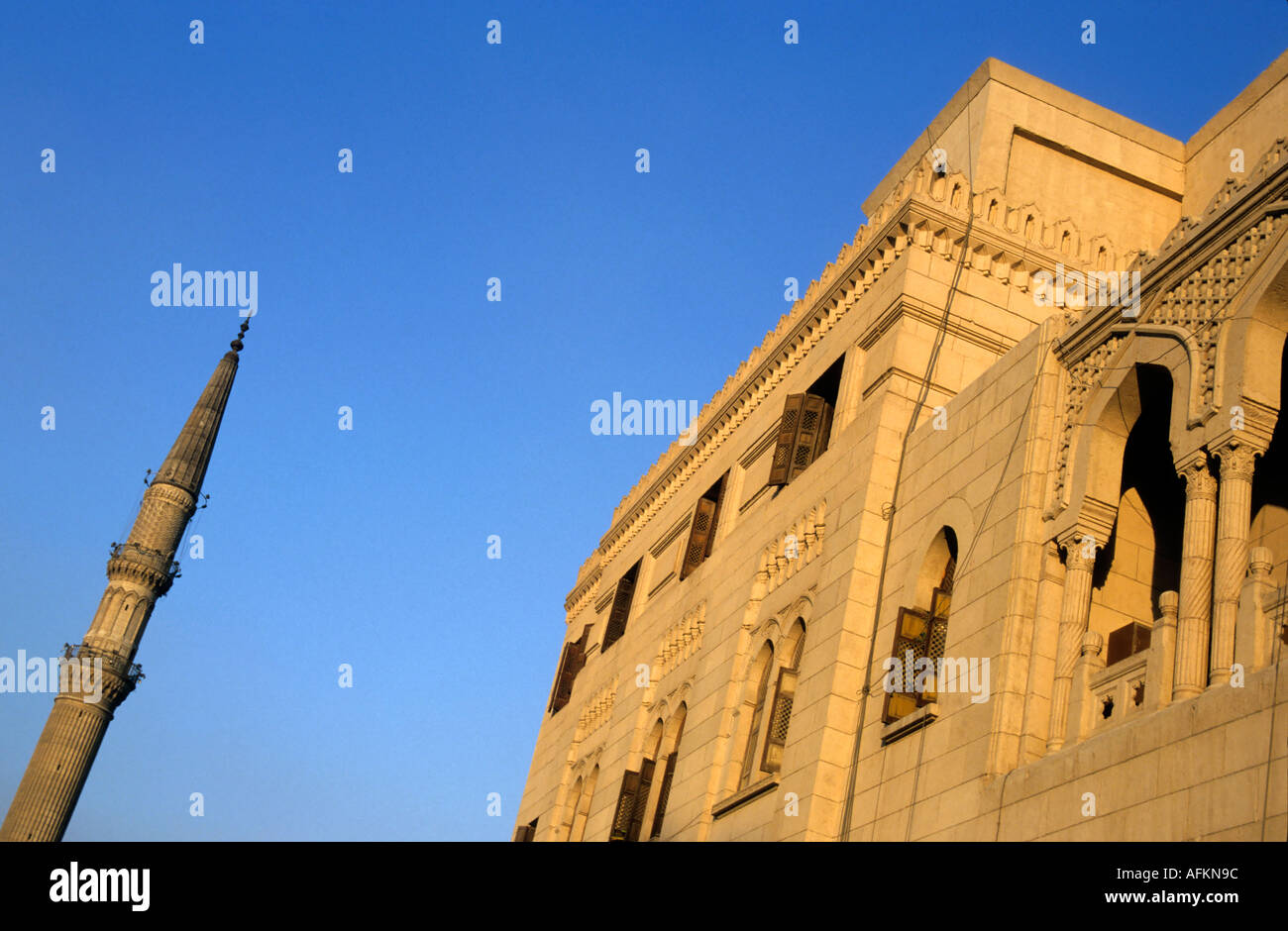 Minaret and exterior of the Al-Hussein Mosque, Cairo, Egypt Stock Photo ...