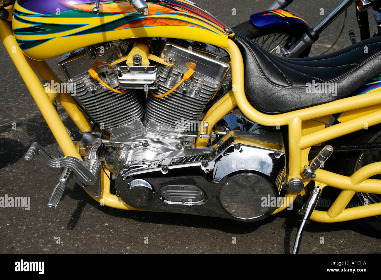 Harley Davidson Custom Chopper Motorbike Stock Photo - Alamy
