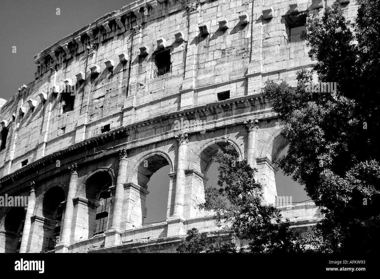 A black and white version of the Colosseum in Rome Italy Lazio Europe ...