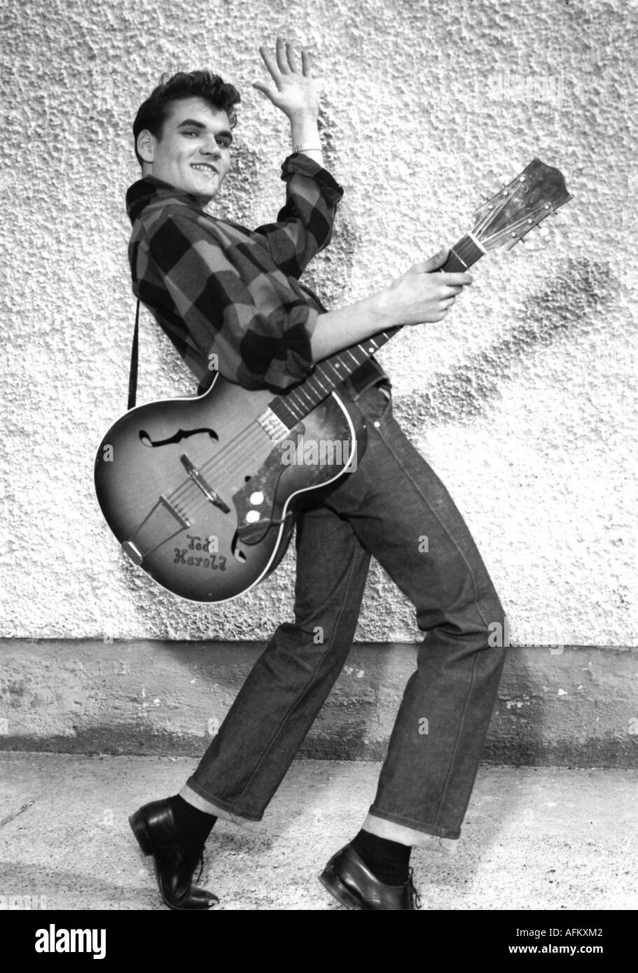 Herold, Ted, * 9.9.1942, German singer, full length, 1950s Stock Photo ...