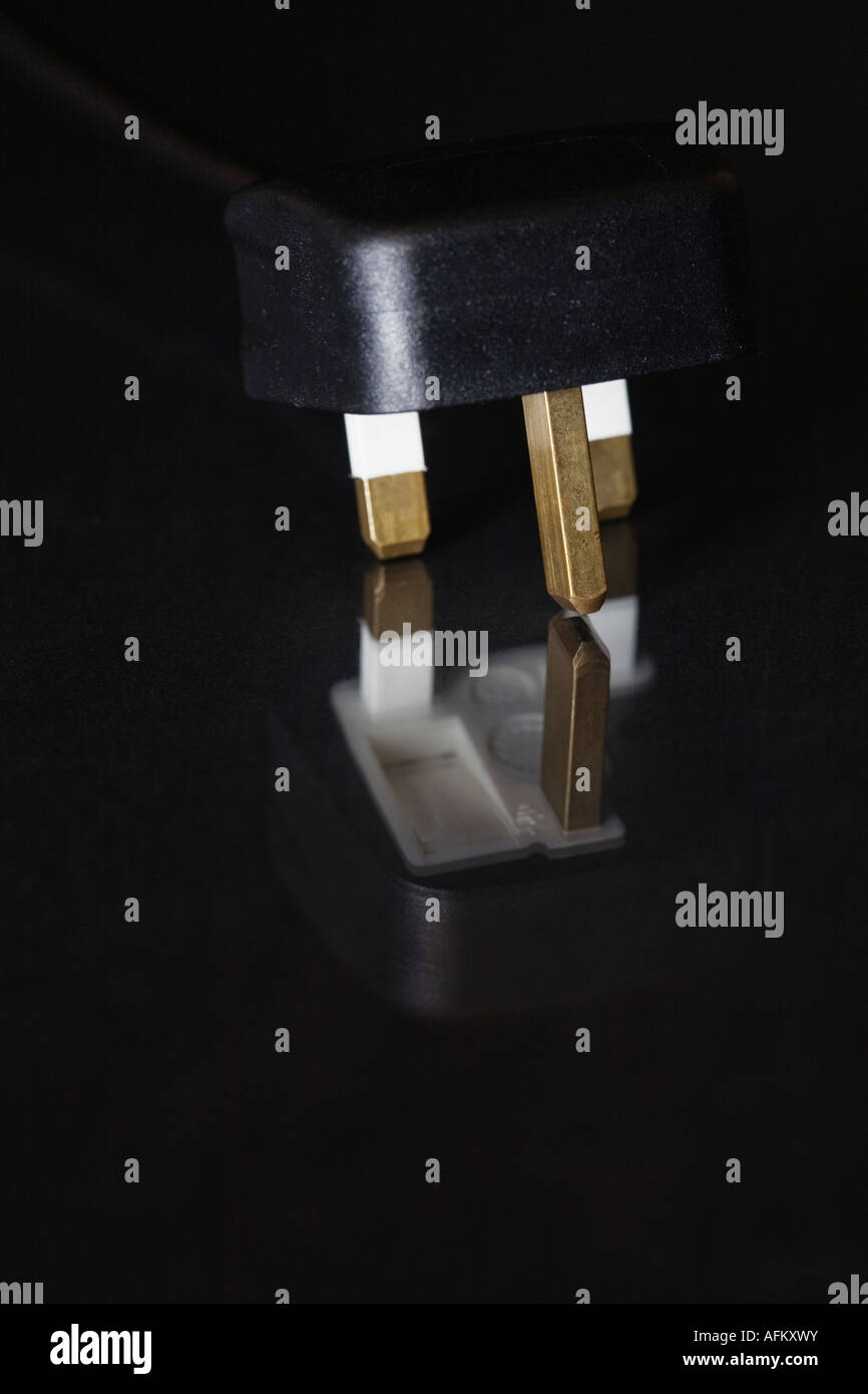 3 three pin British plug used to connect electrical appliances to the ...