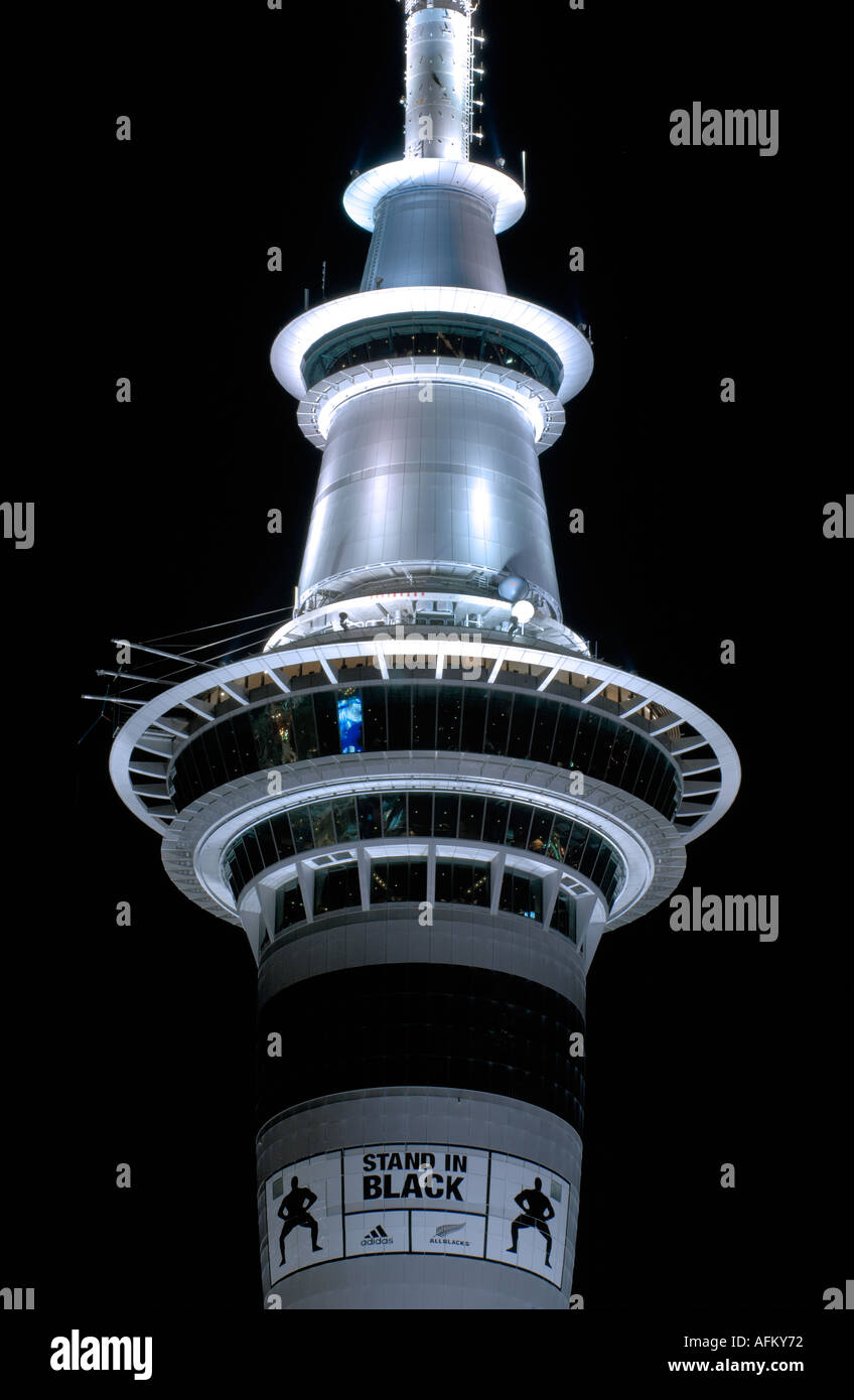 Auckland Sky tower at night Stock Photo - Alamy