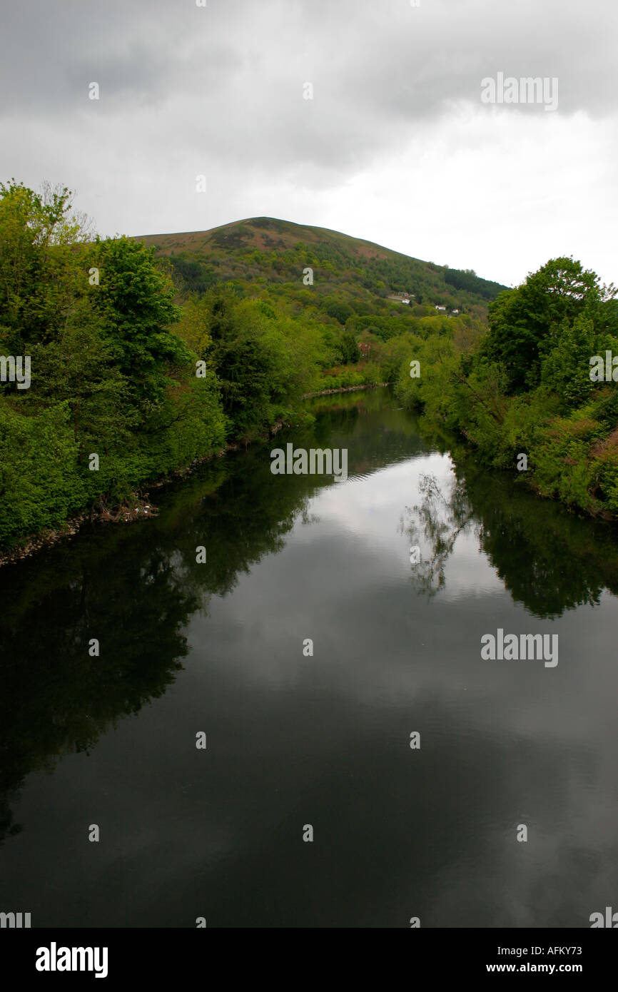 THE RIVER TAFF AT TAFFS WELL, NEAR CARDIFF, WITH THE GARTH MOUNTAIN IN ...