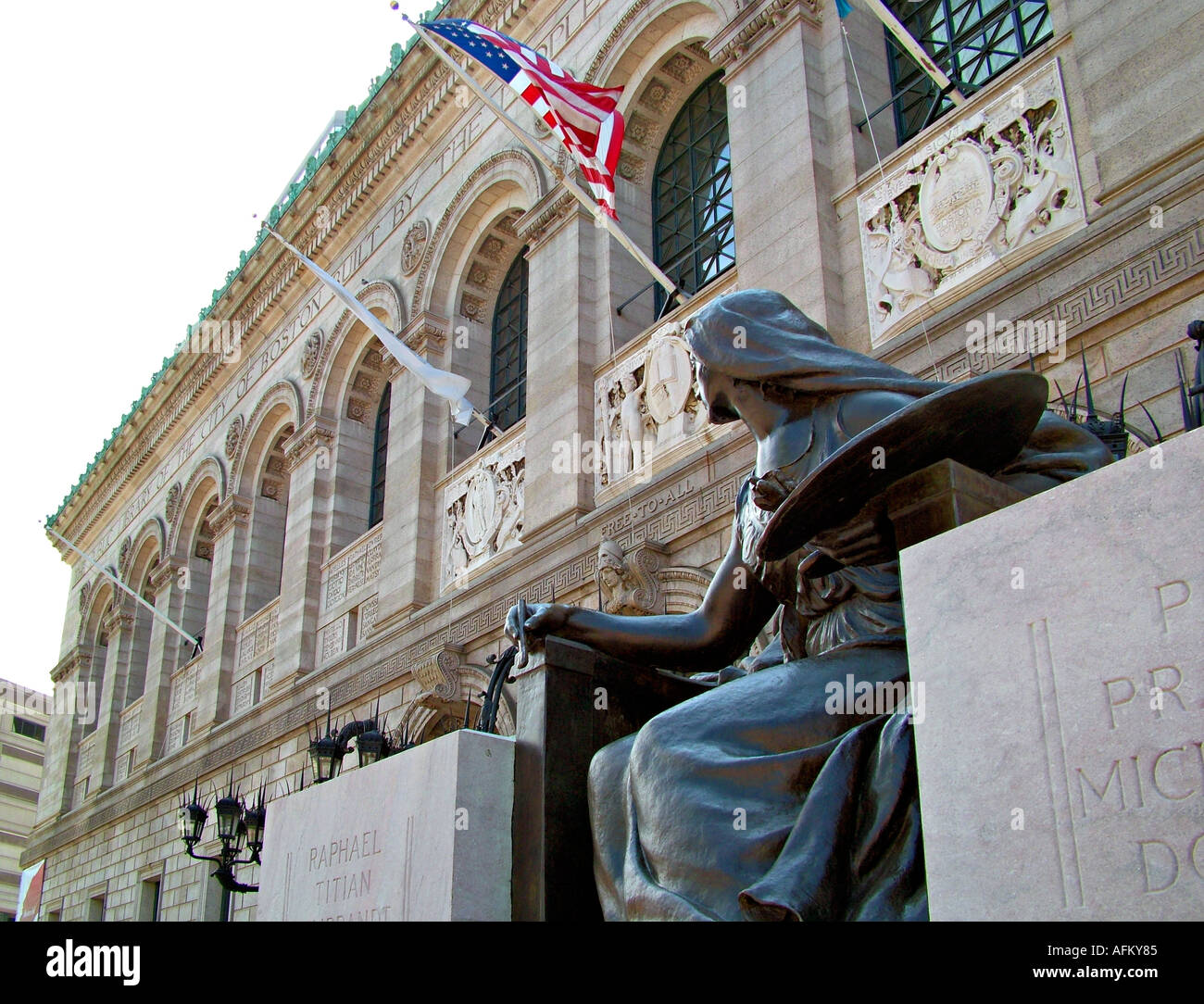 Boston Public Library Statue Stock Photos & Boston Public Library ...