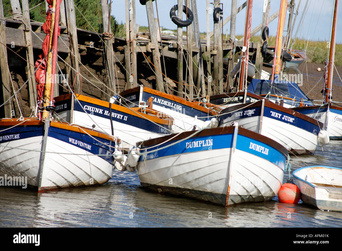 Traditional Fishing Boats at Blakeney Quay Norfolk England Stock Photo ...