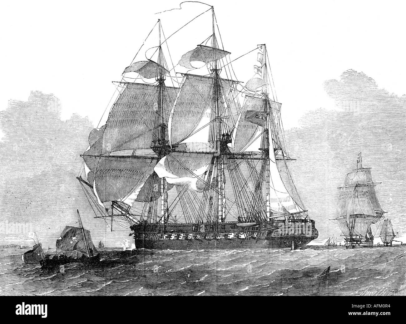 transport/transportation, navigation, warships, British frigate HMS ...