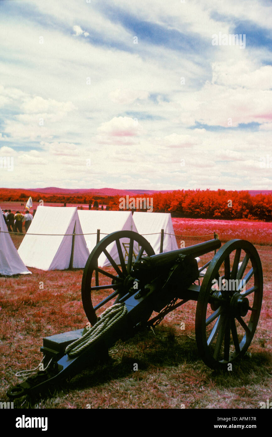 color infrared landscape civiel war battlefield Gettysburg PA ...