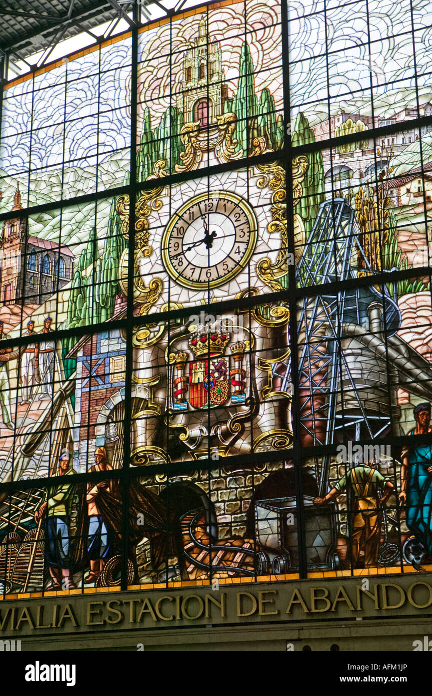 Newly restored stained glass window Abando railway station main ...