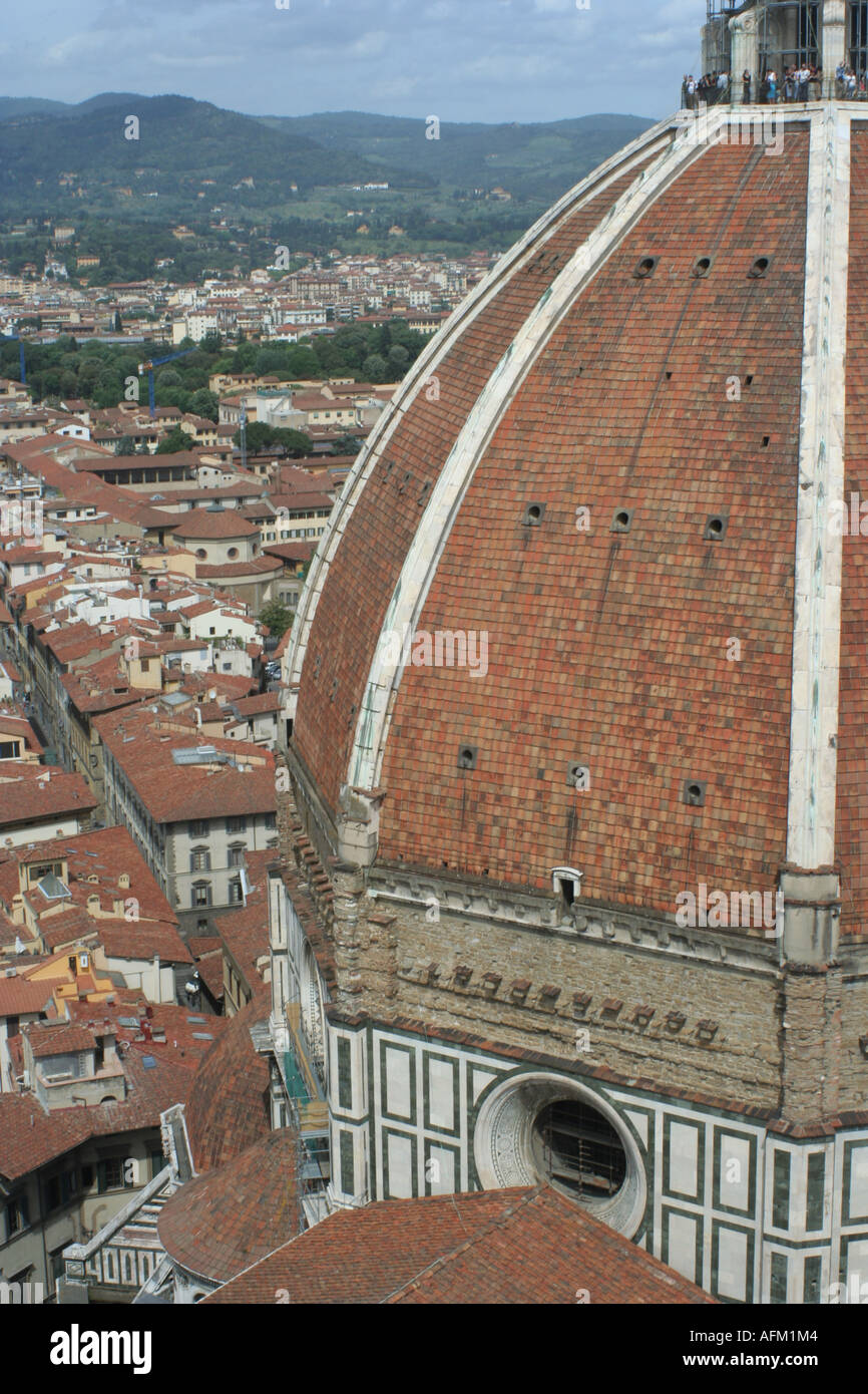Italy - Aerial viewpoint of Florence from Duomo bell tower Stock Photo ...