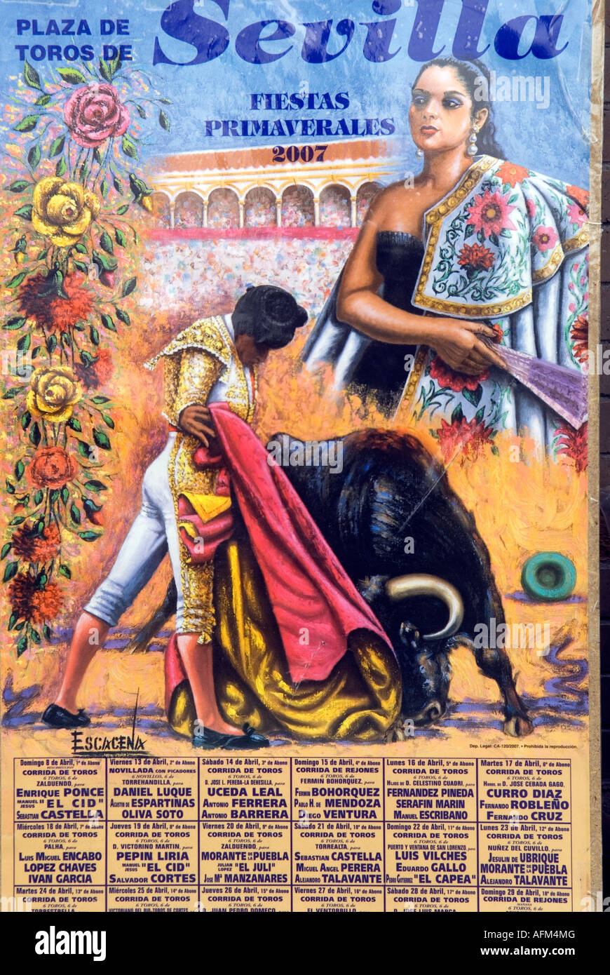 SPAIN Andalucia Seville Sevilla Bullfight posters Stock Photo - Alamy