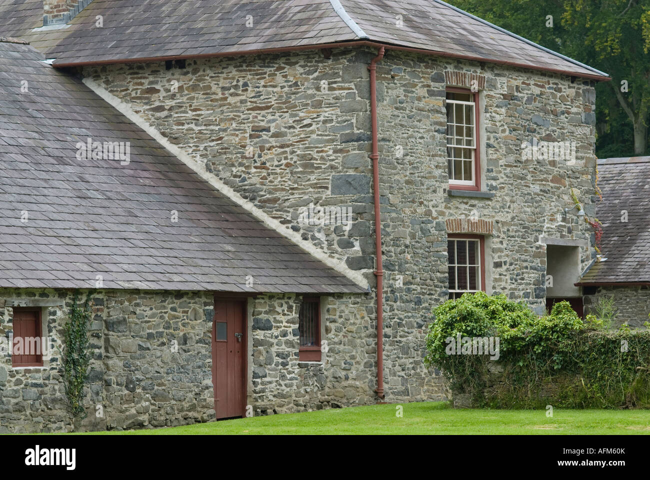 Farm Buildings Llanerchaeron Wales Stock Photo - Alamy