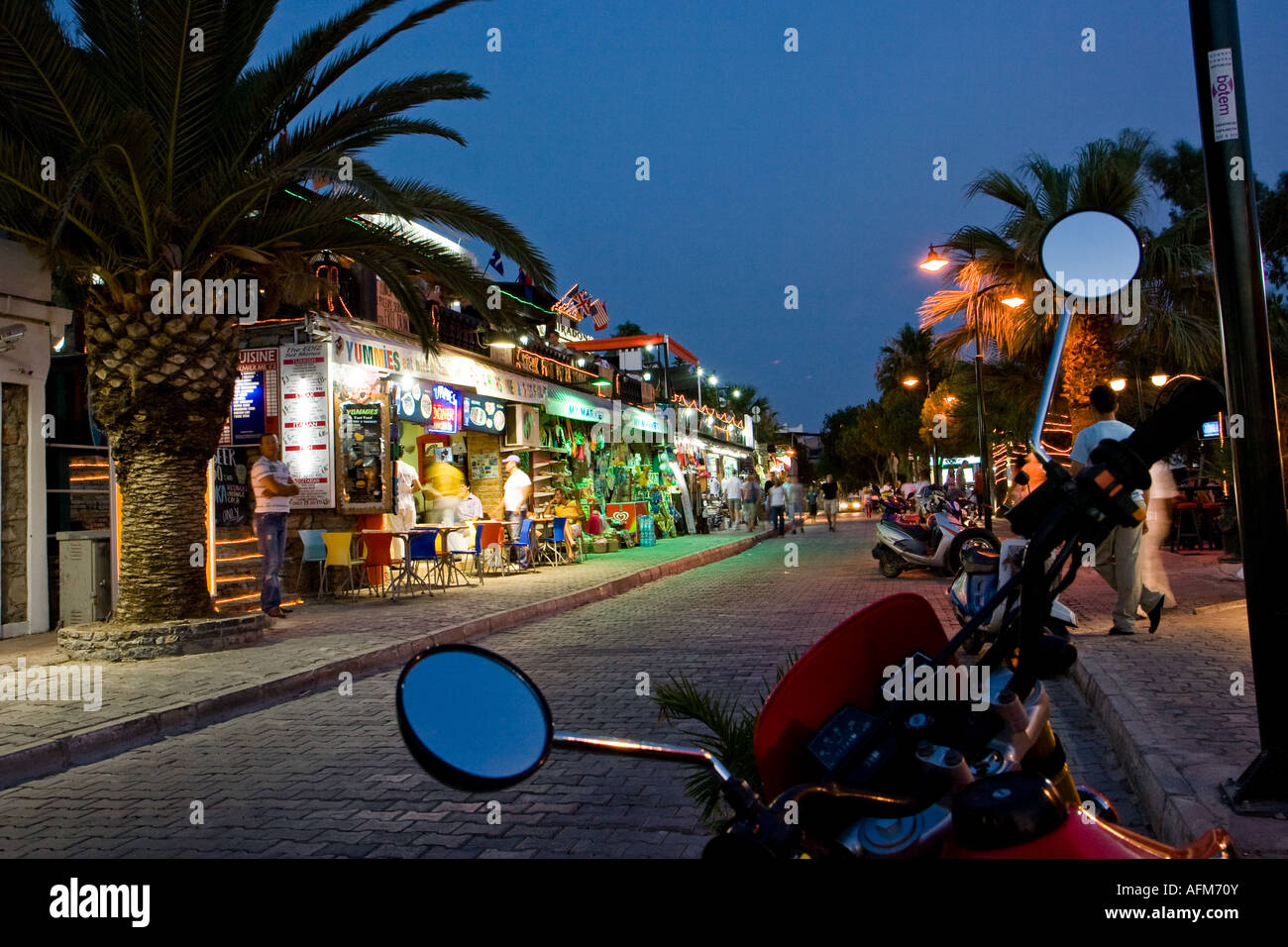 Restaurants and Shops in Gumbet Turkey Shops close until late in the ...