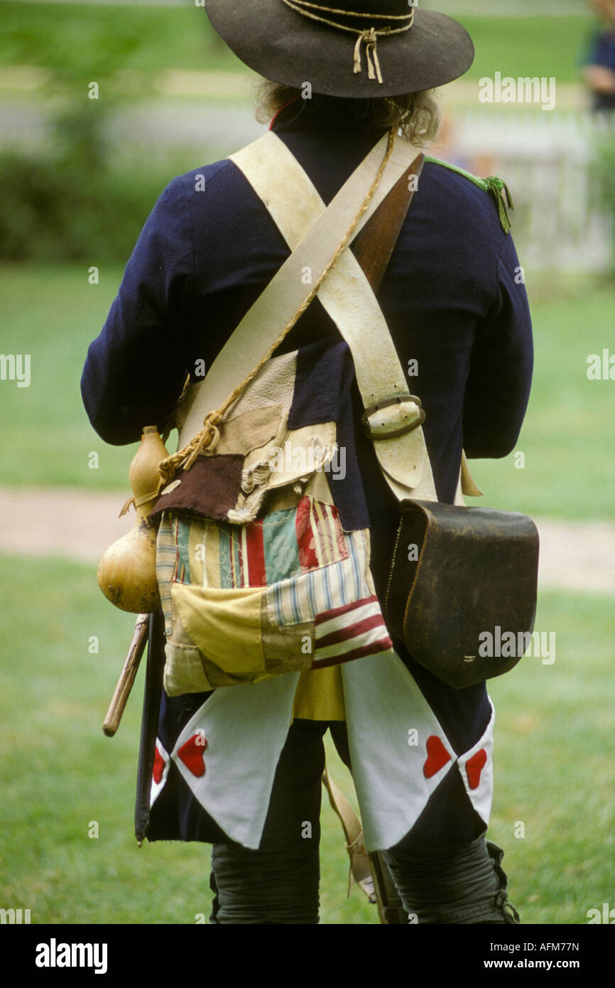 American revolutionary war reenactors prepare for mock combat at Edward ...