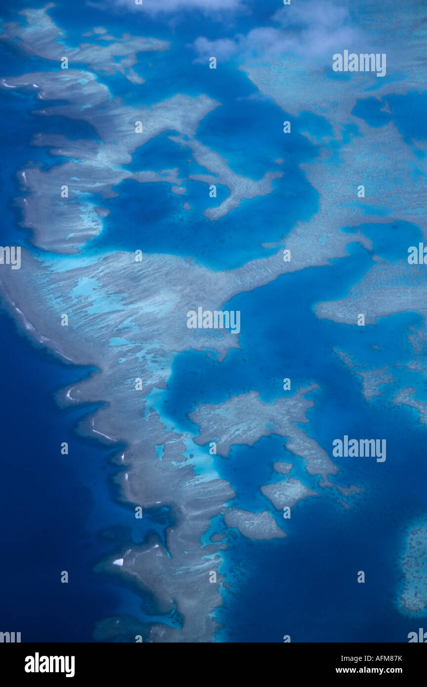 Aerial, Tonga, Hapa'i Atoll group, Atoll and coral reefs Stock Photo ...