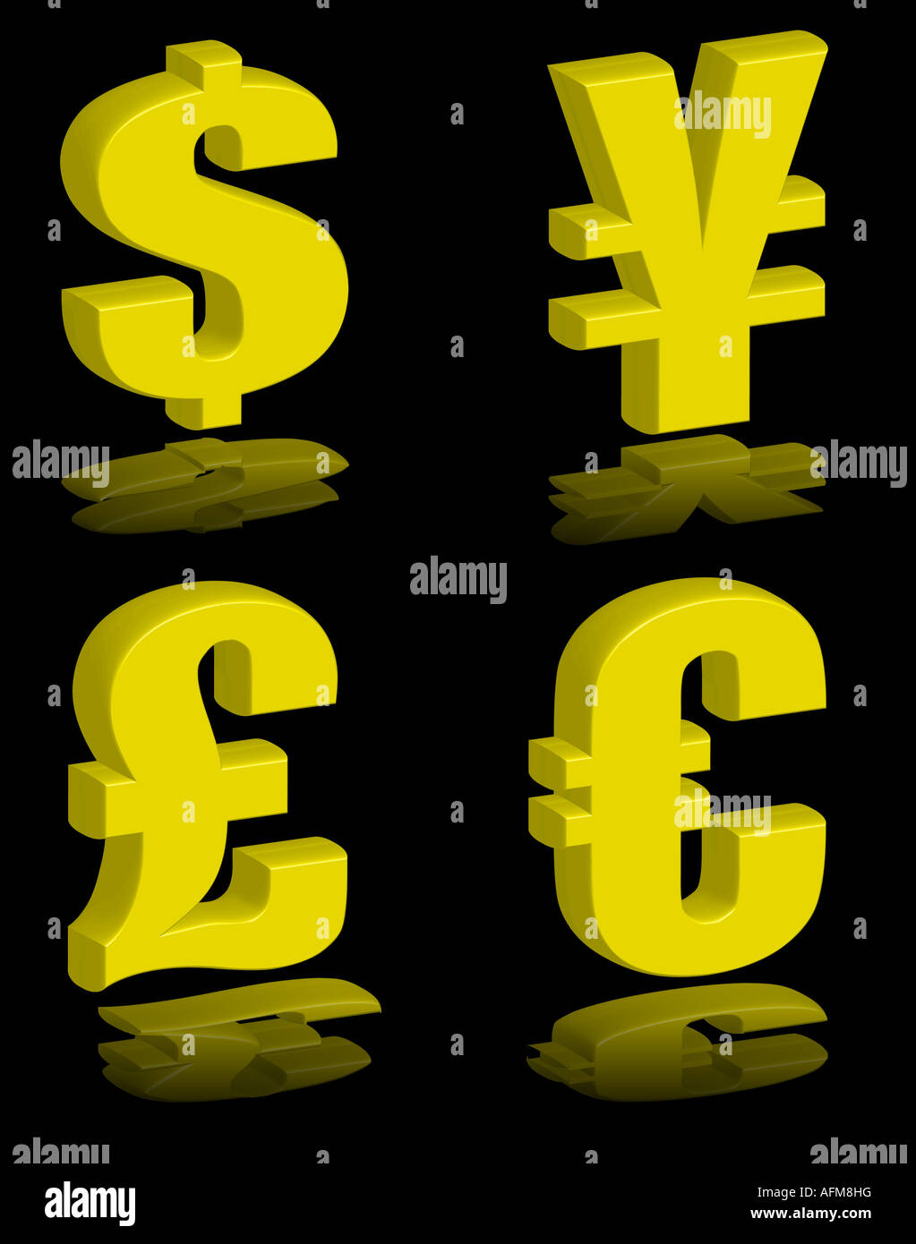 Illustration of a collection of four financial money symbols from ...