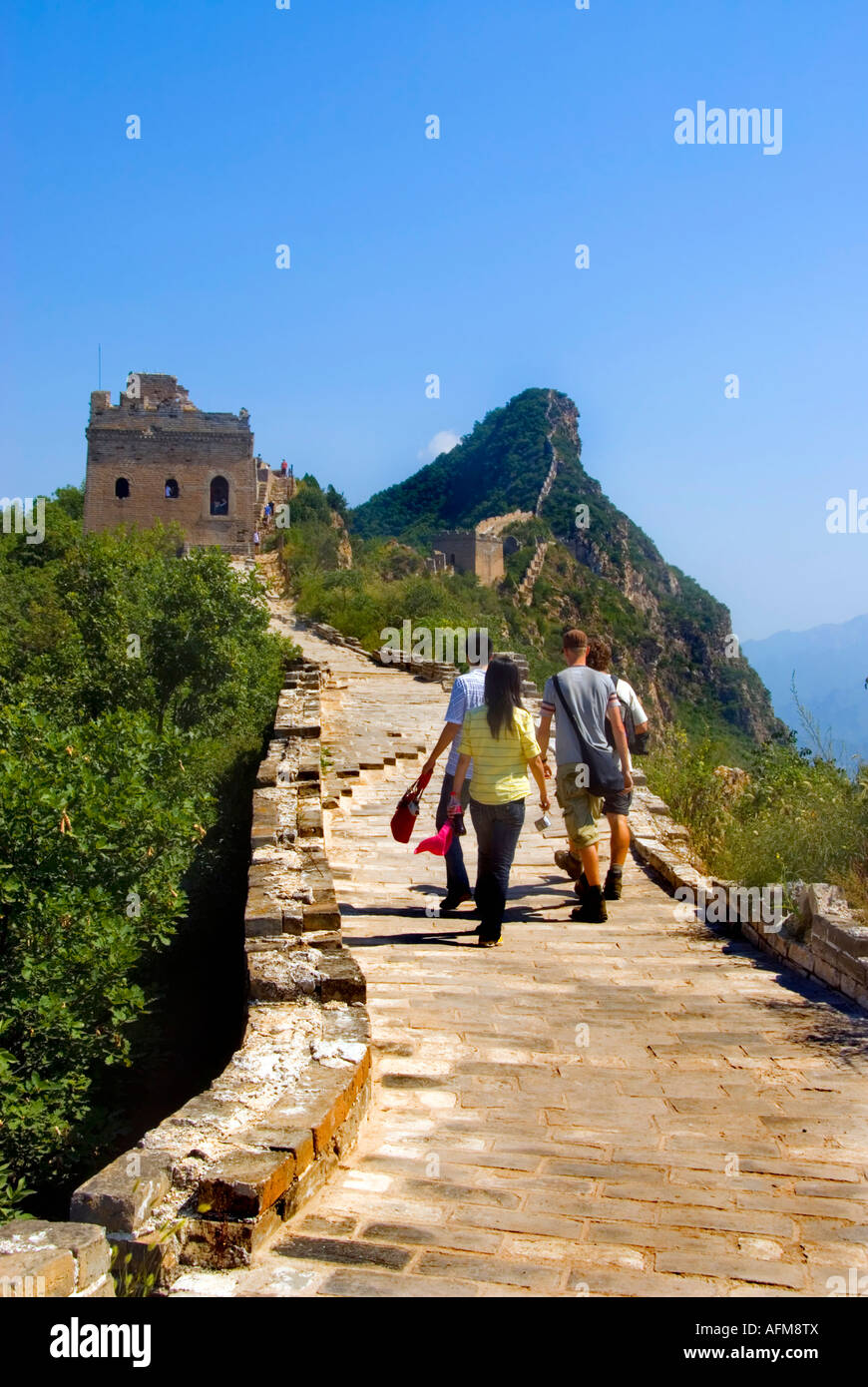 Beijing CHINA, Simatai Section of "The Great Wall of China" Group Young ...