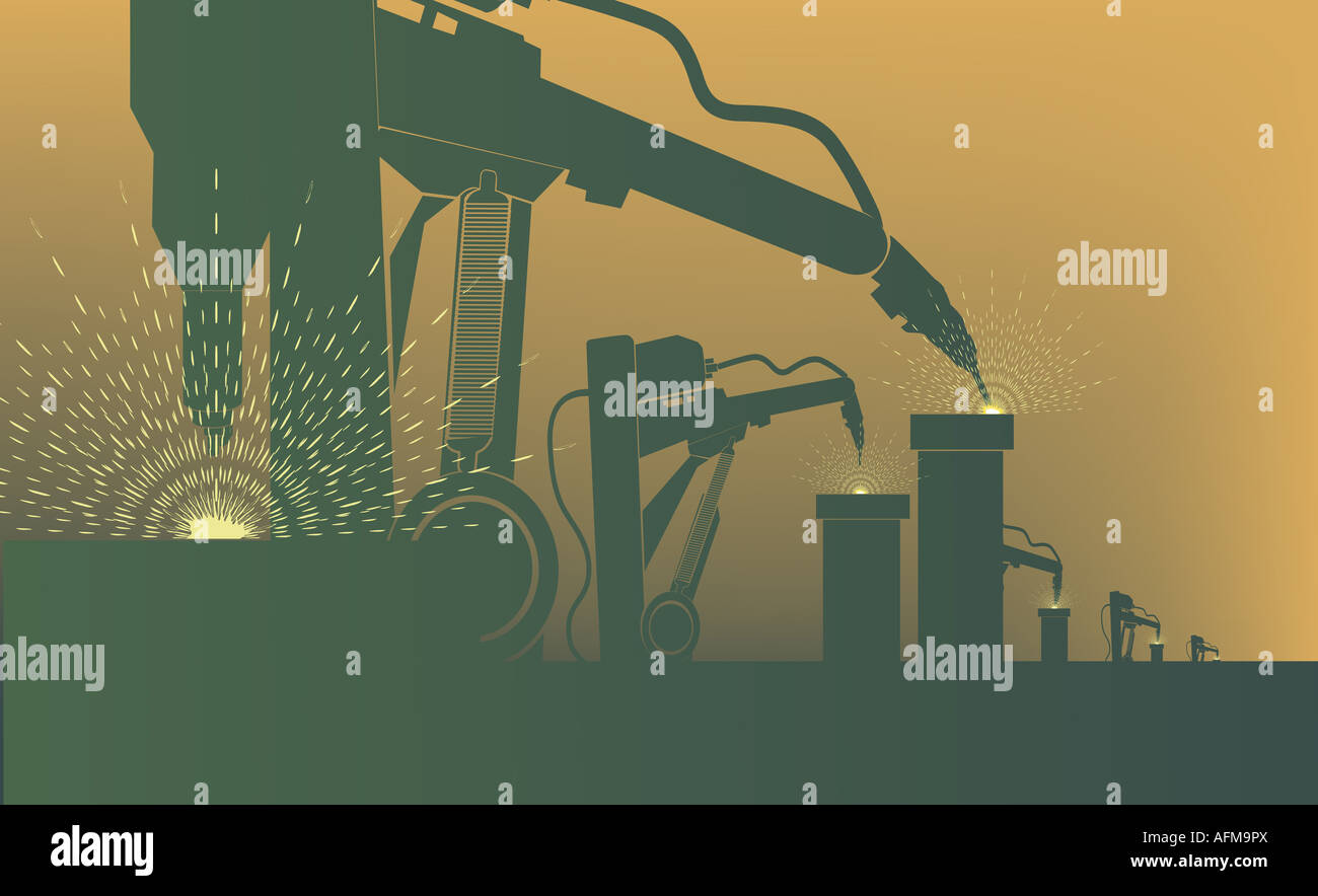 Automated welding machine Stock Photo - Alamy