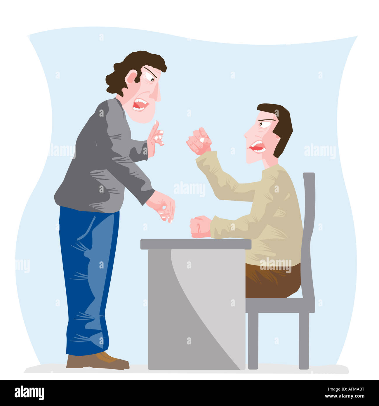 Side profile of two men arguing with each other in an office Stock ...