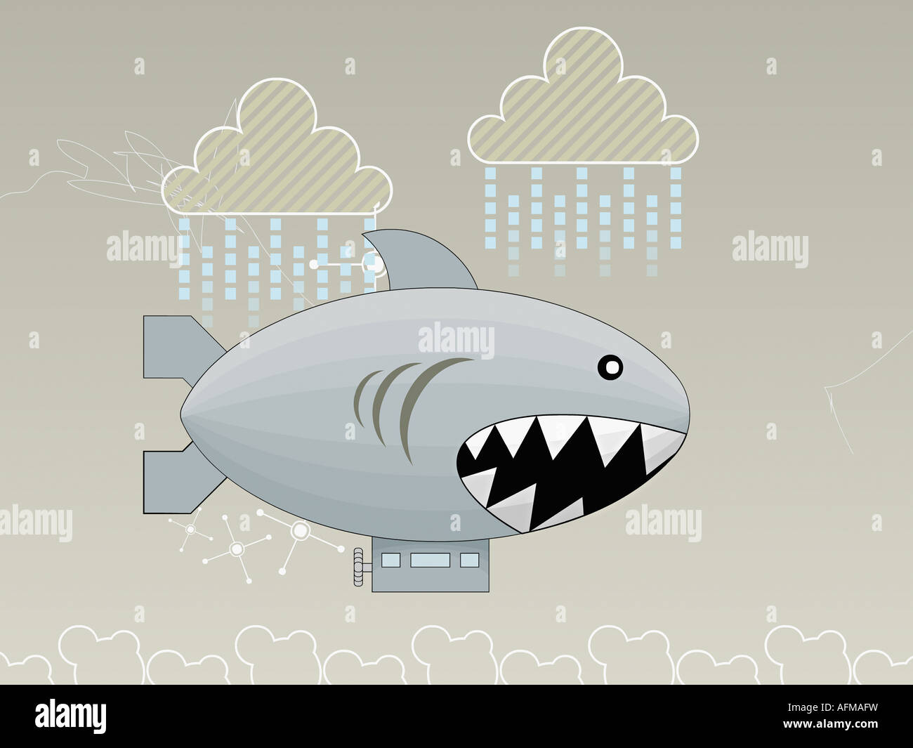 Blimp flying in the sky Stock Photo - Alamy