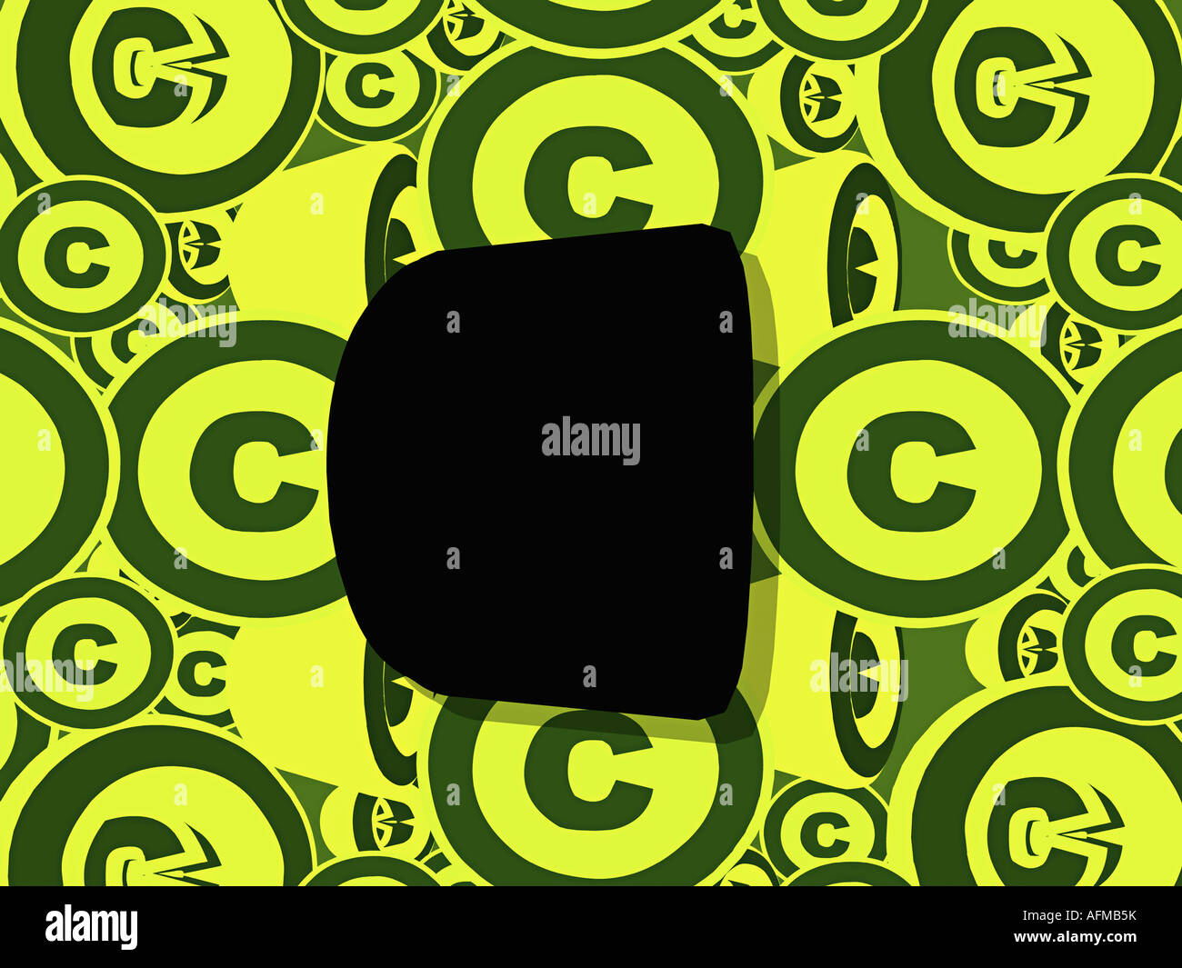 Copyright symbols on a yellow background Stock Photo - Alamy