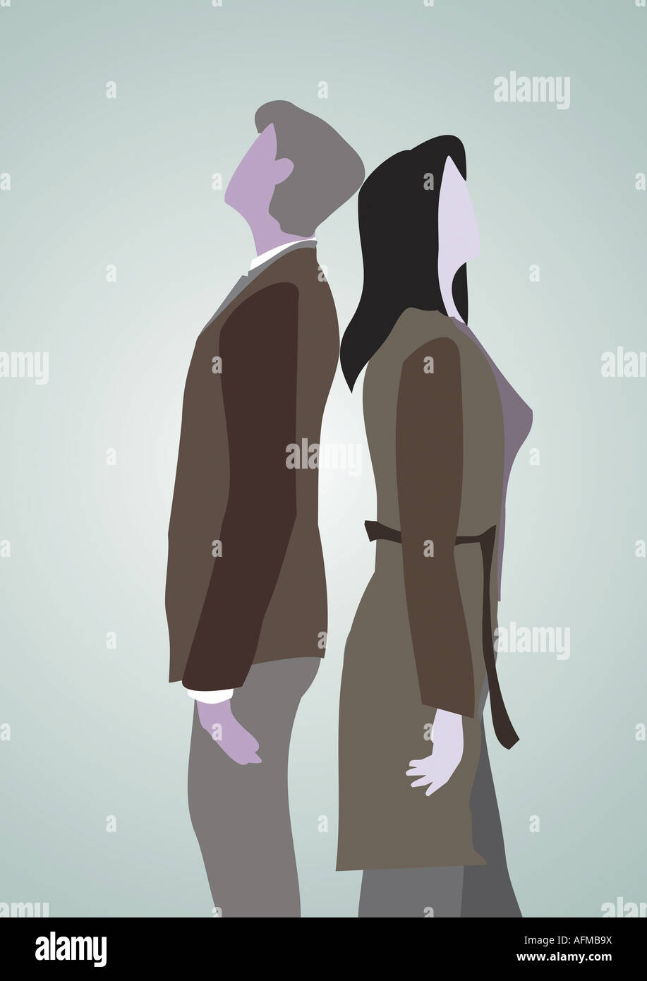Woman back cartoon hi-res stock photography and images - Alamy
