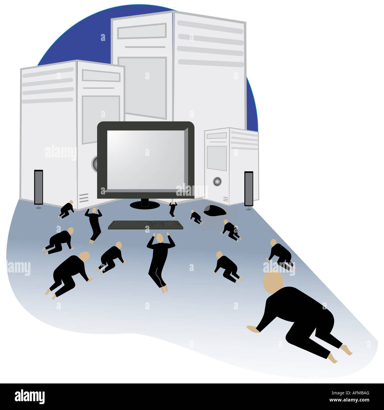 Group of people in front of a desktop pc hi-res stock photography and ...