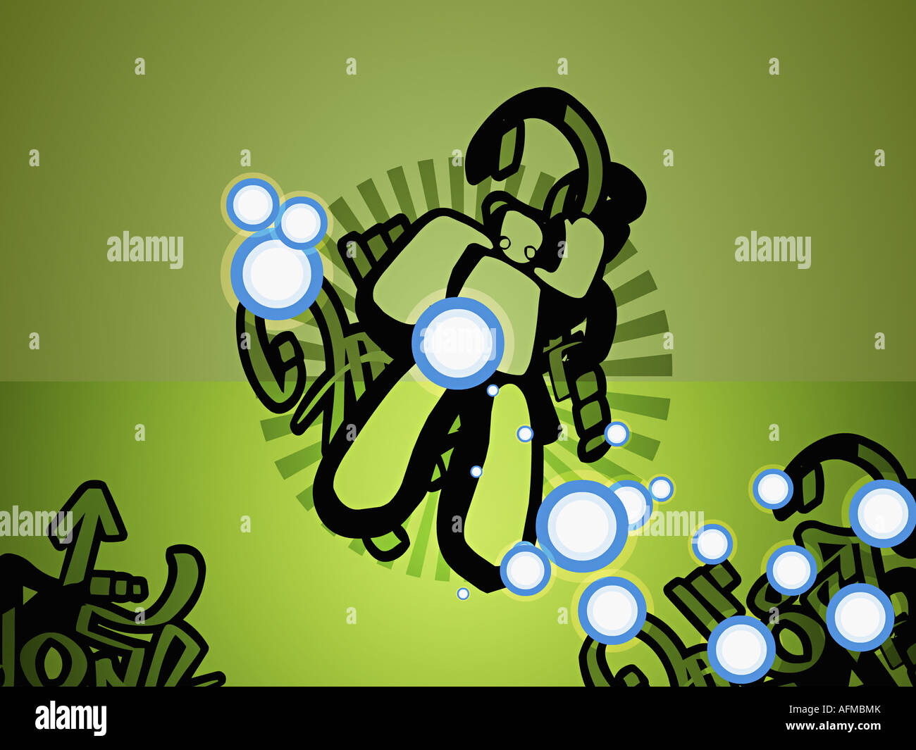 Man waving hand on a green background Stock Photo - Alamy