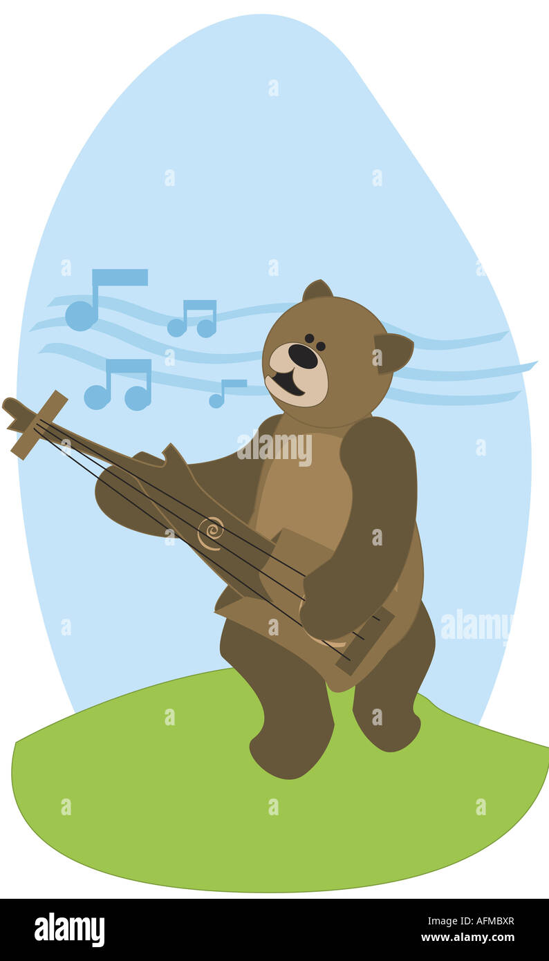 Bear playing a guitar Stock Photo - Alamy