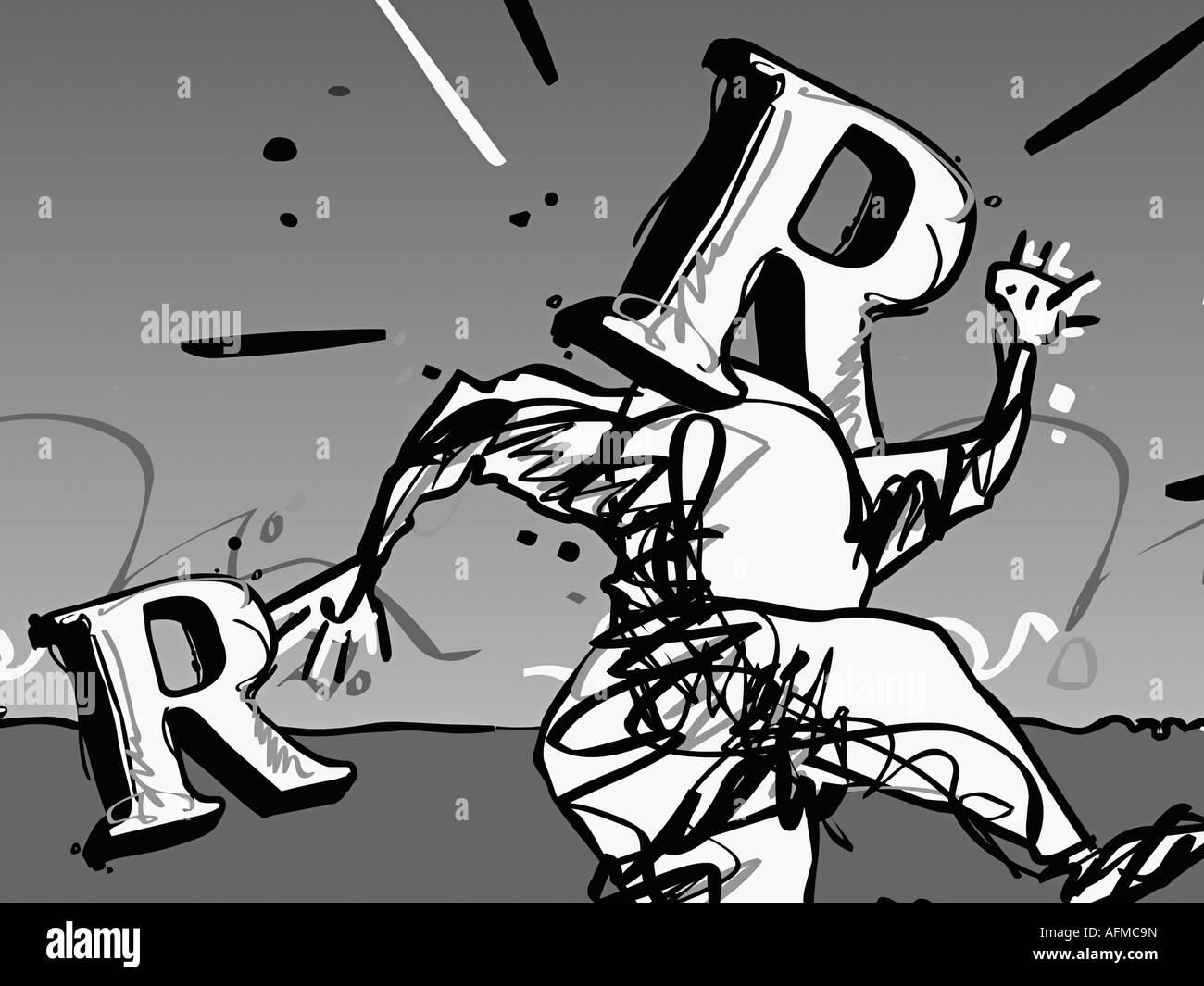 The letter R on a person s forehead Stock Photo - Alamy