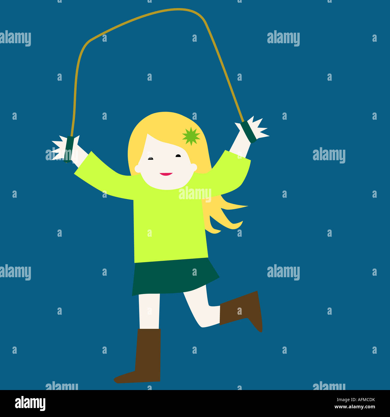 Girl playing with skipping rope hi-res stock photography and images - Alamy