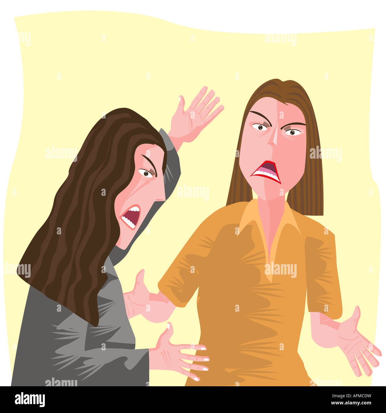 Two women arguing Stock Photo - Alamy