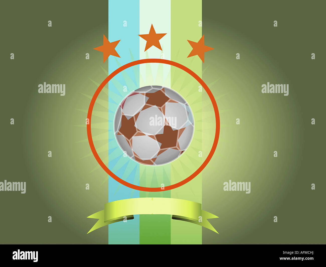 Close up of a soccer ball in an insignia Stock Photo - Alamy