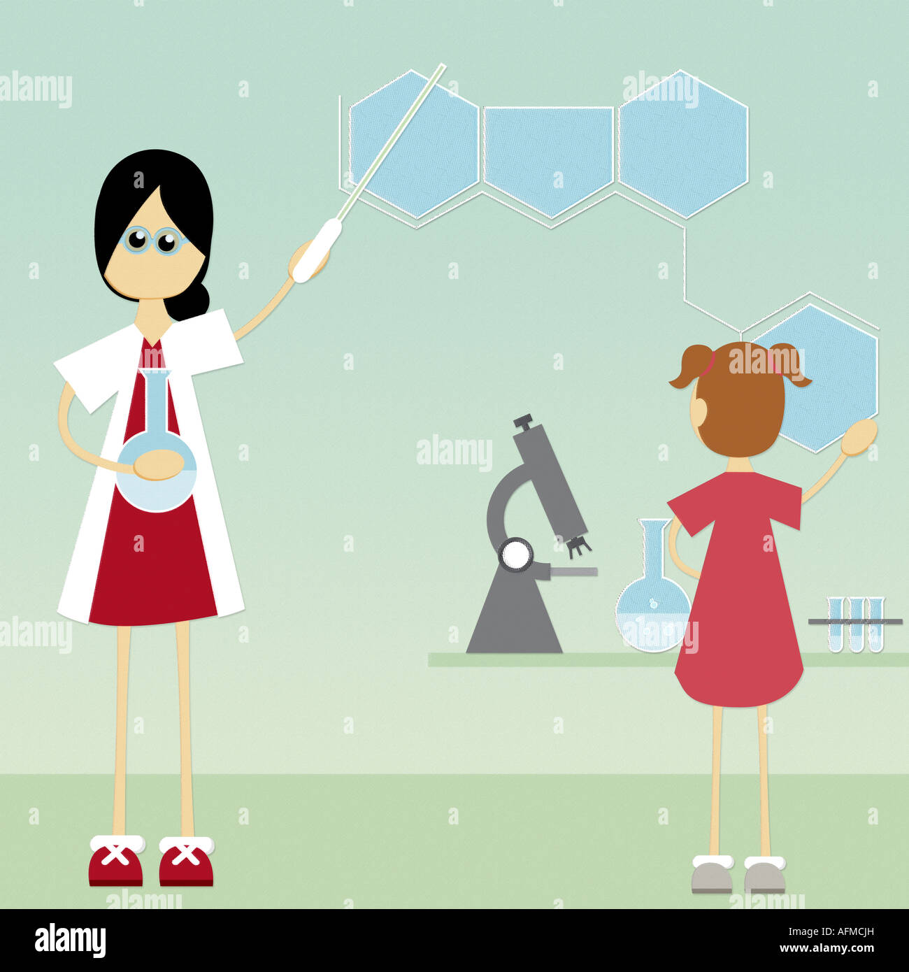 Teacher and her student in a chemistry lab Stock Photo - Alamy