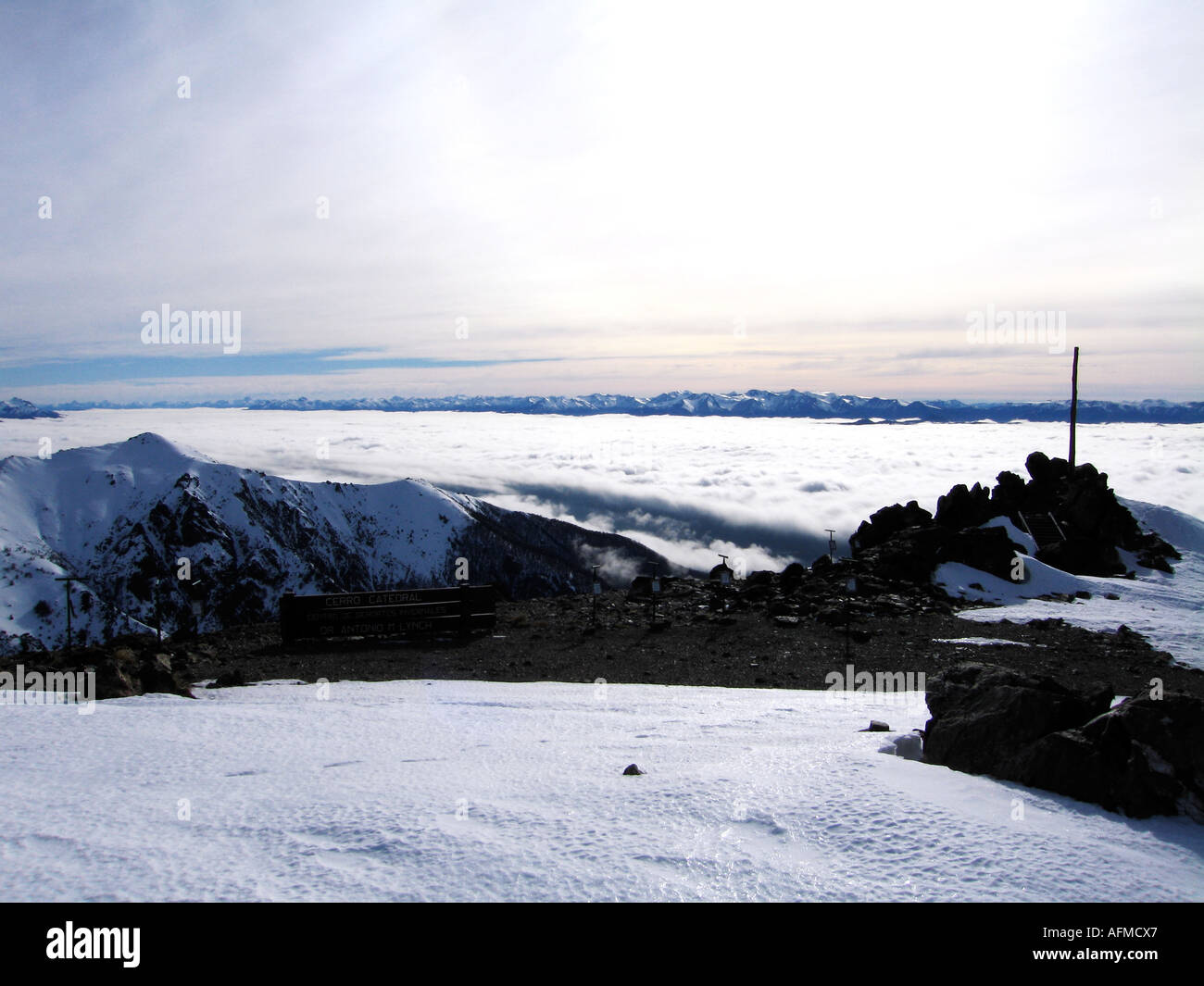 Stratocumulus covers the lake Nahuel Huapi Stock Photo - Alamy