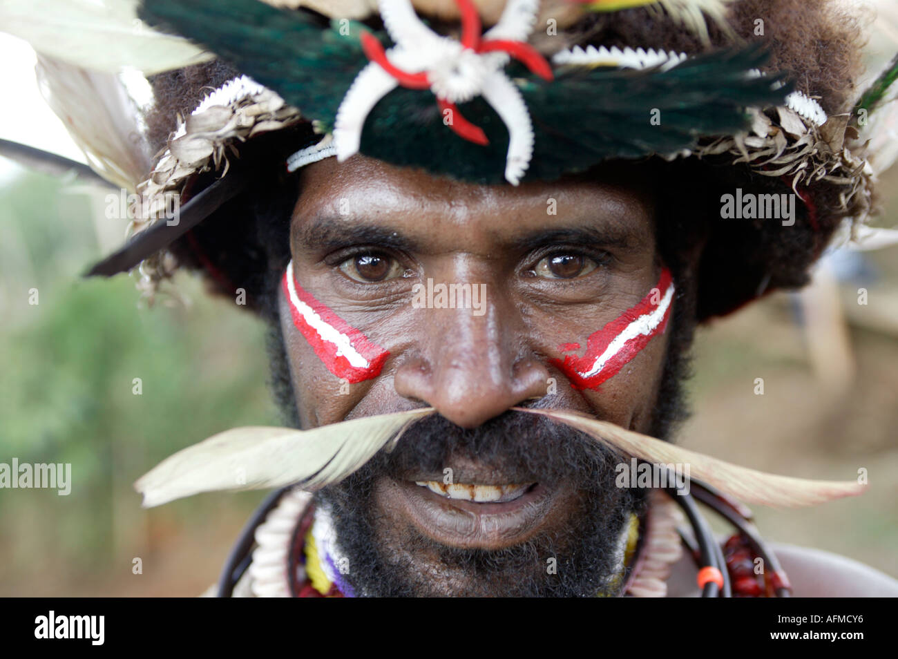 A Huli wigman tribal warrior, Tari, Papua New Guinea Stock Photo - Alamy