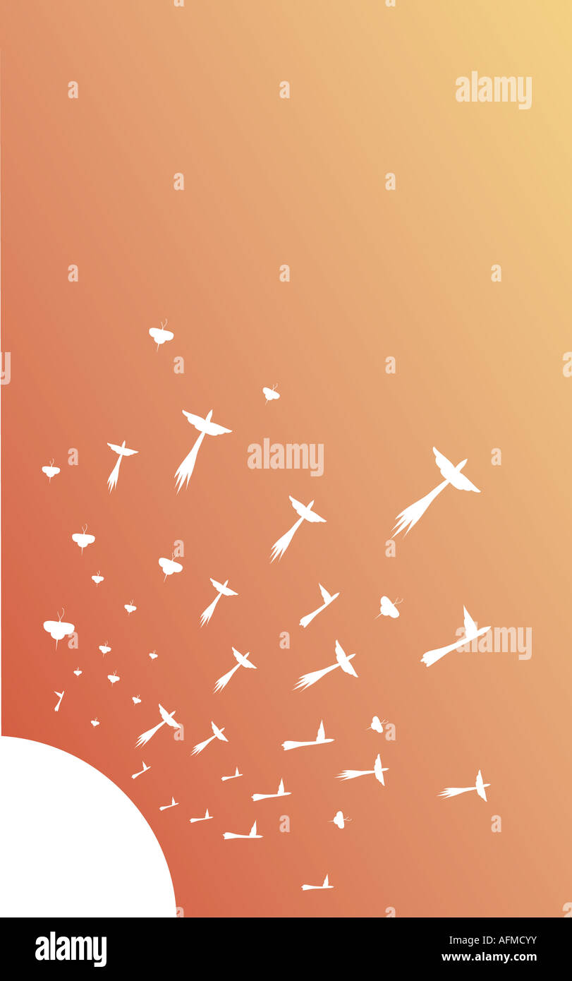 Hot weather and flying bird illustration hi-res stock photography and ...