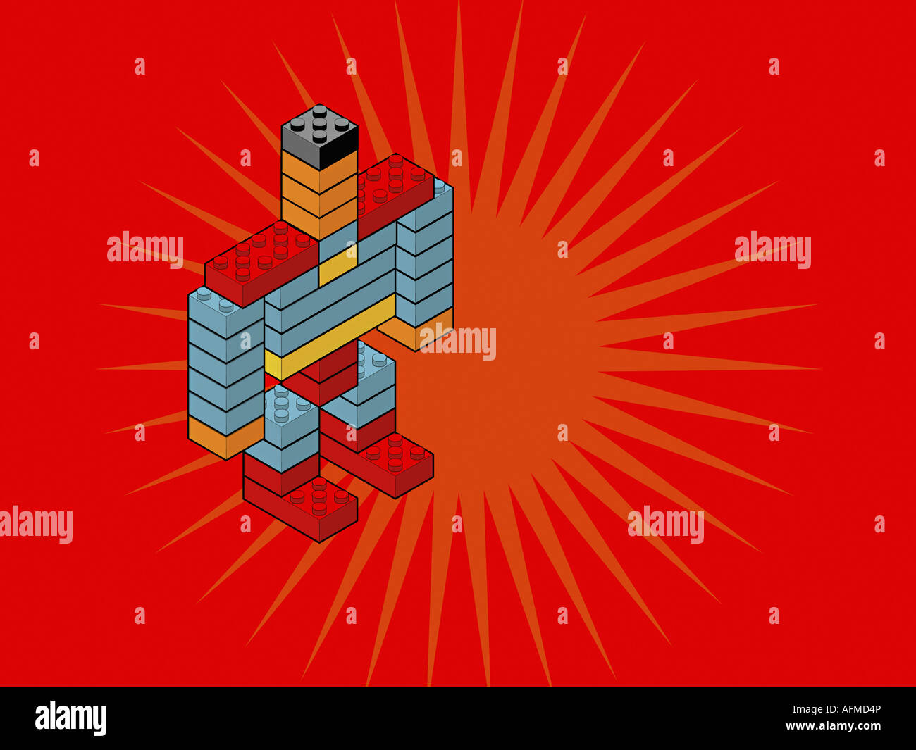 Robot made of plastic blocks Stock Photo - Alamy