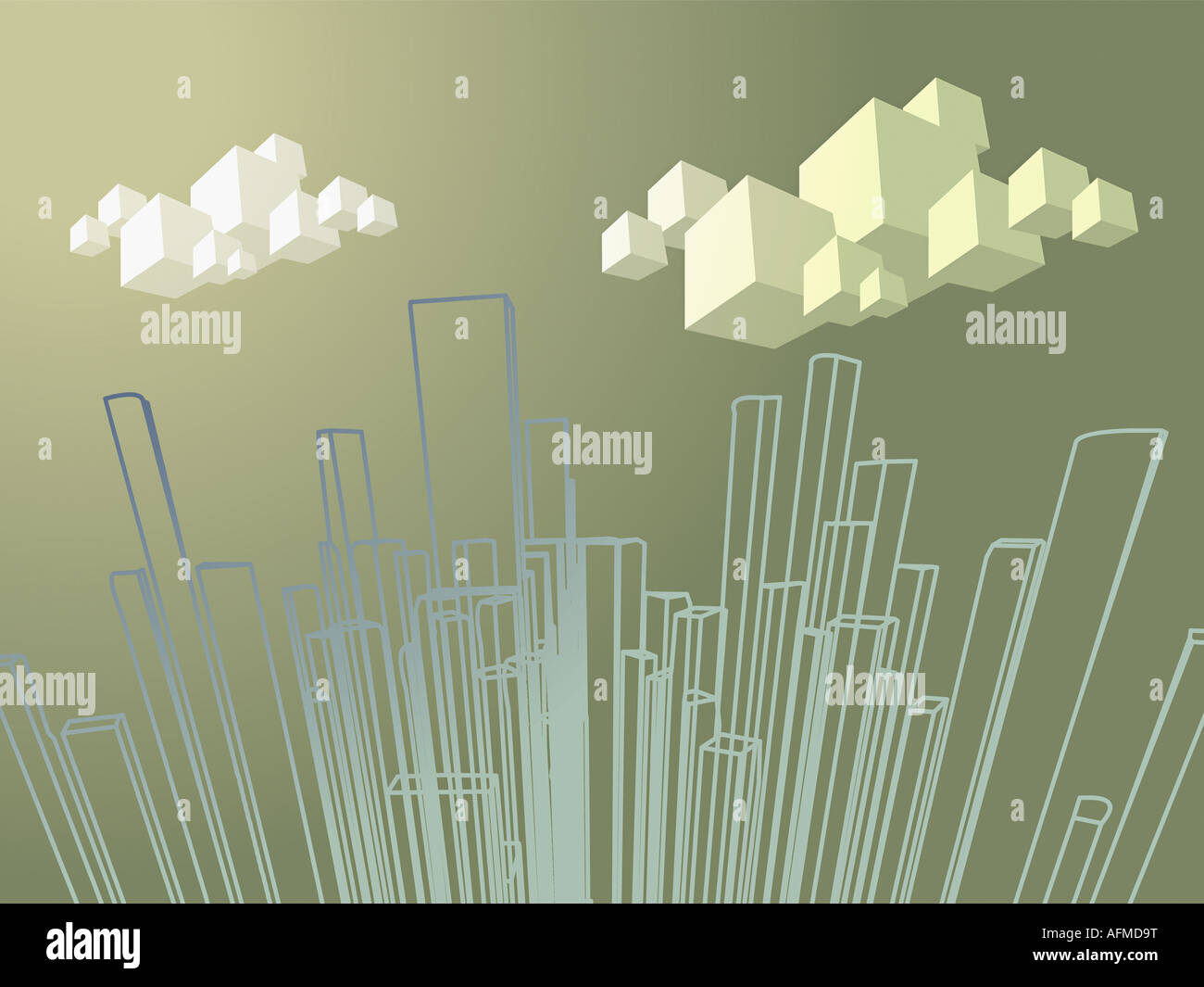 Clouds over buildings Stock Photo - Alamy