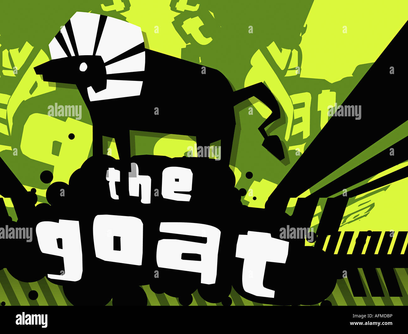Goat with text Stock Photo - Alamy