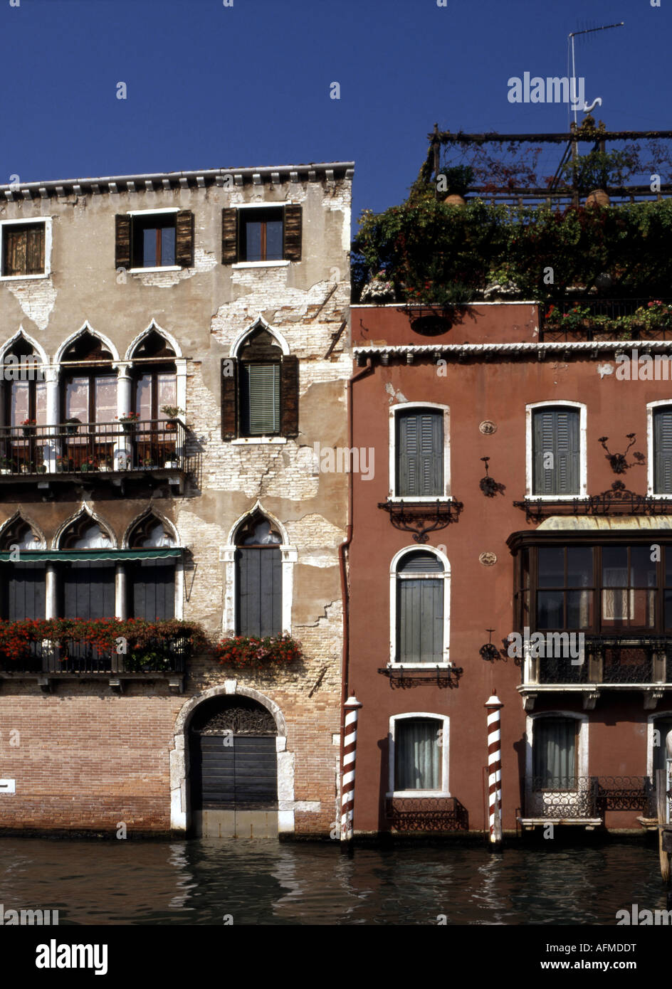 Venice, Houses on Canal Stock Photo - Alamy