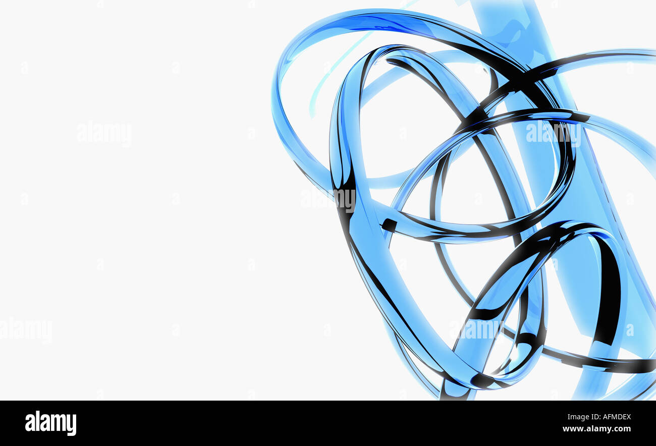 Blue abstract spiral pattern on a white background Stock Photo - Alamy