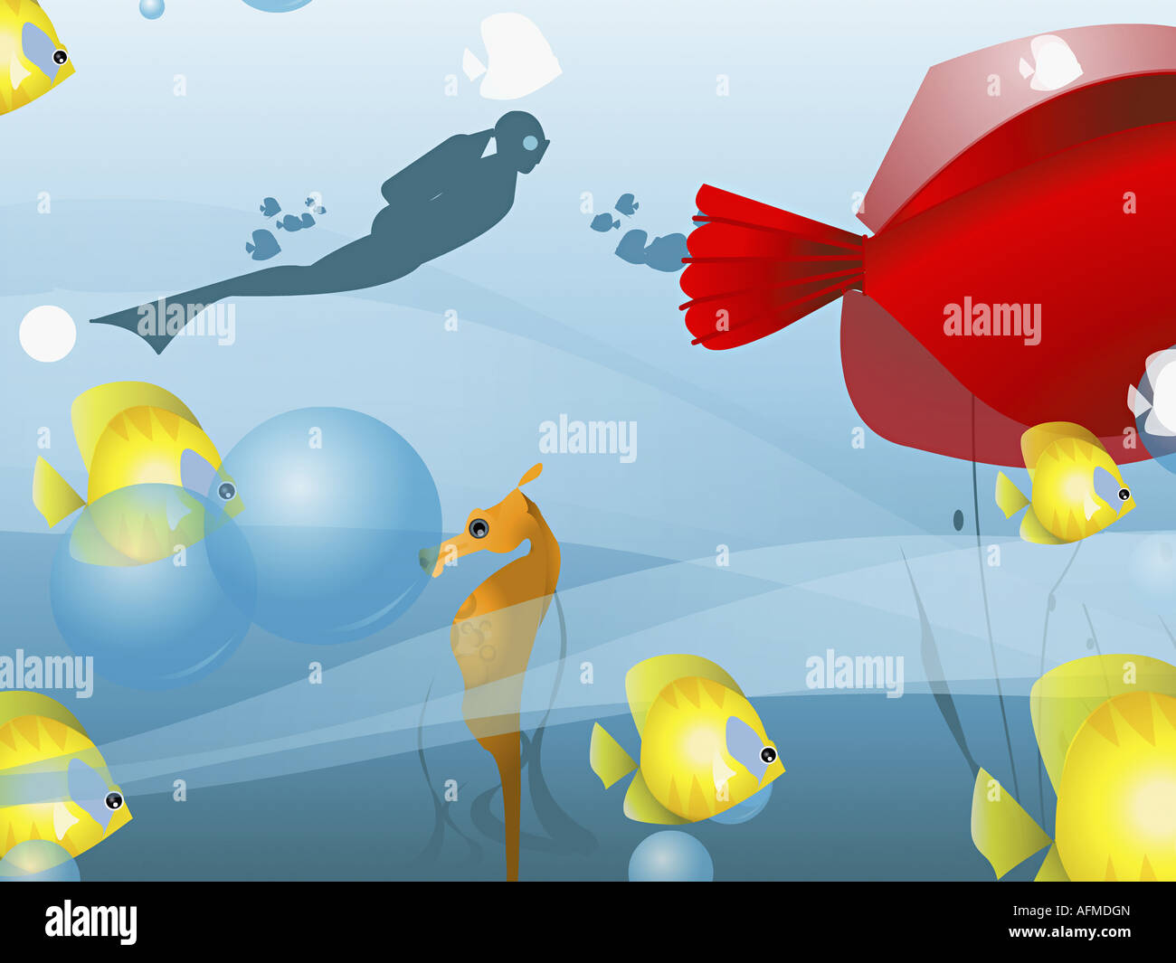 Diver underwater side profile hi-res stock photography and images - Alamy