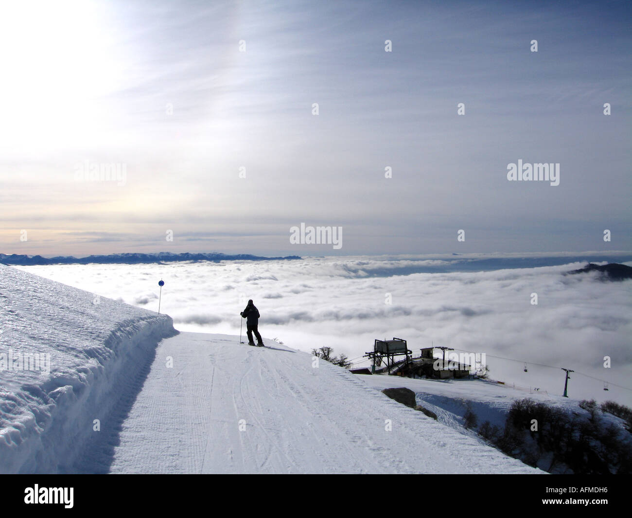 Stratocumulus covers the lake Nahuel Huapi Stock Photo - Alamy