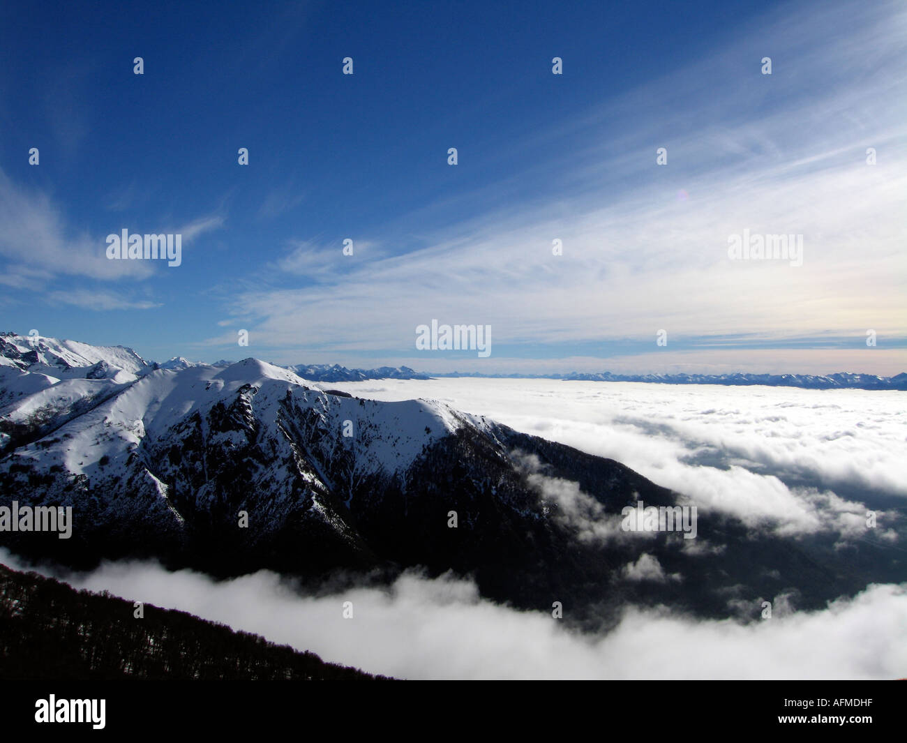 Stratocumulus covers the lake Nahuel Huapi Stock Photo - Alamy