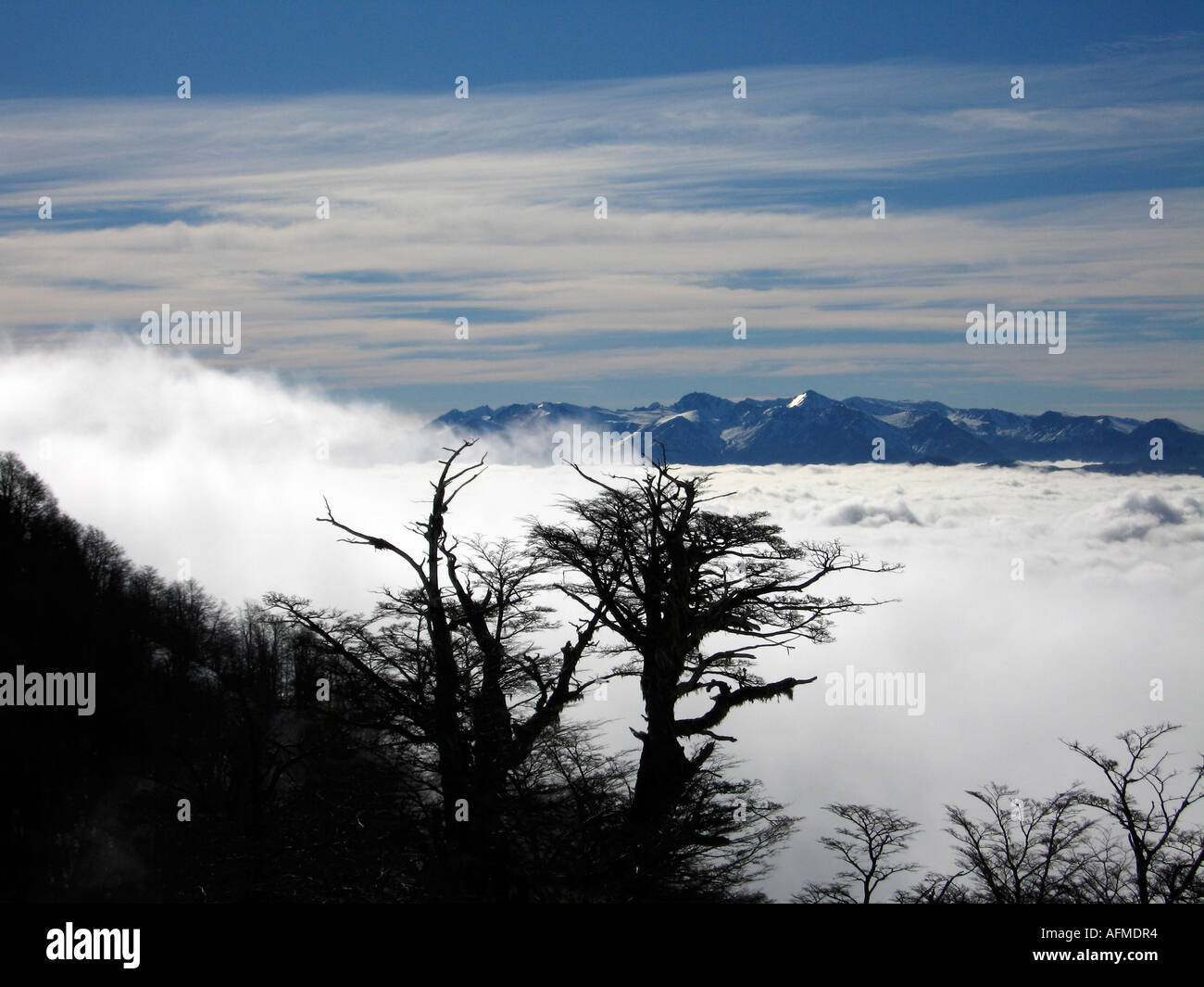 Stratocumulus covers the lake Nahuel Huapi Stock Photo - Alamy