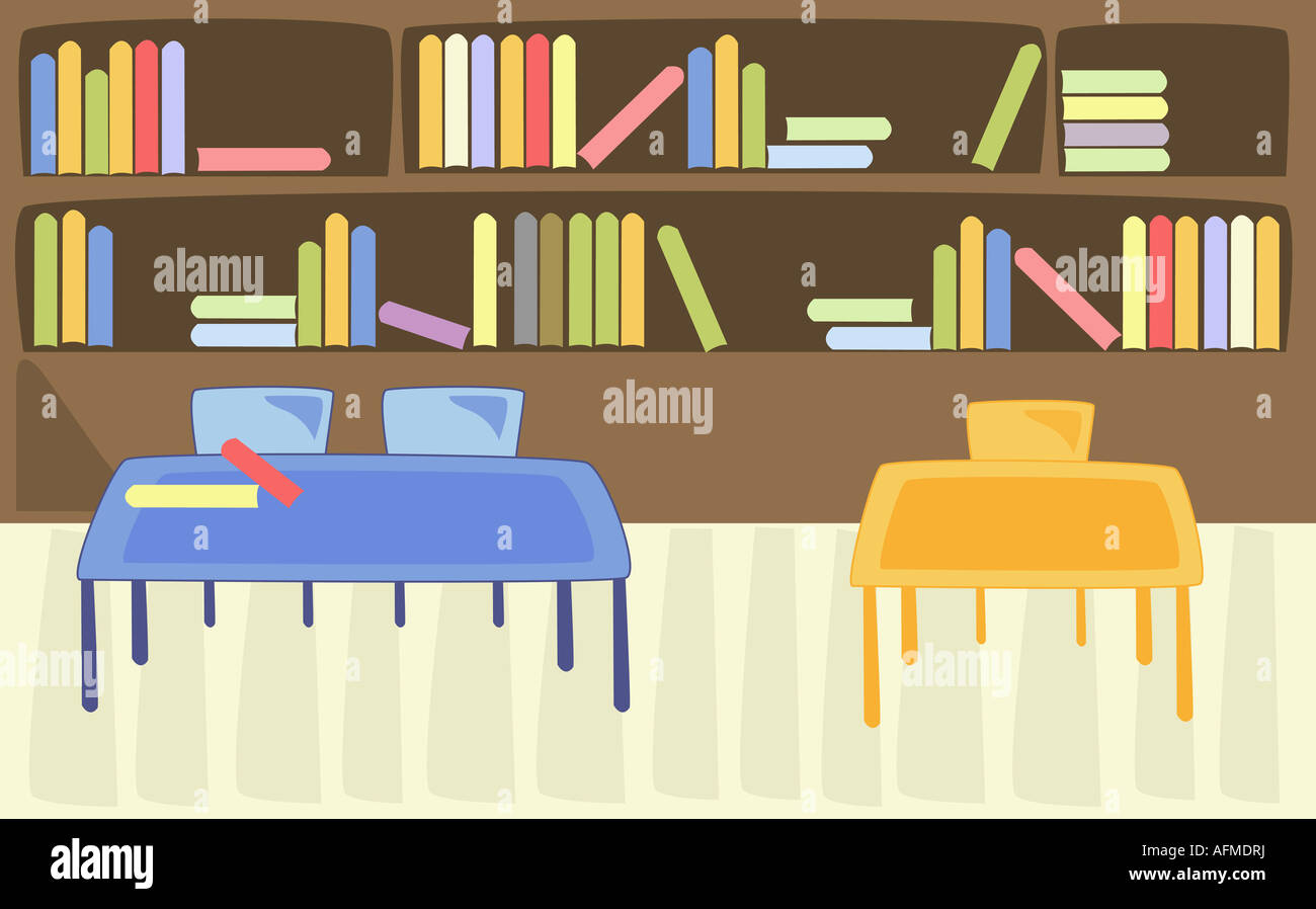 Interiors of a library Stock Photo - Alamy