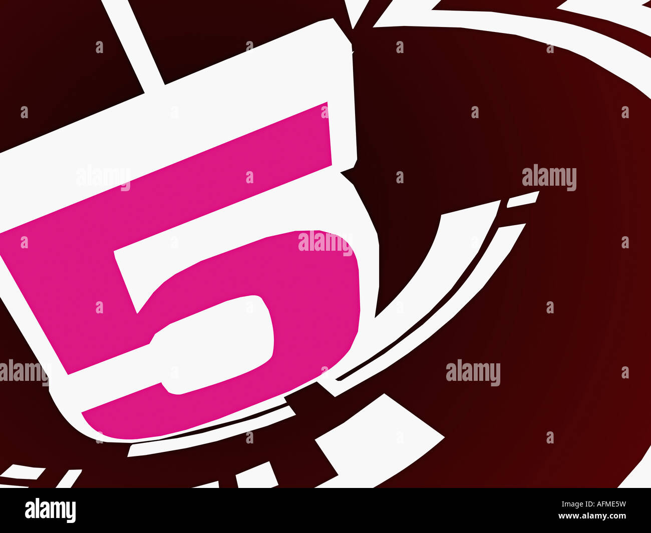 Number 5 on a brown background Stock Photo - Alamy