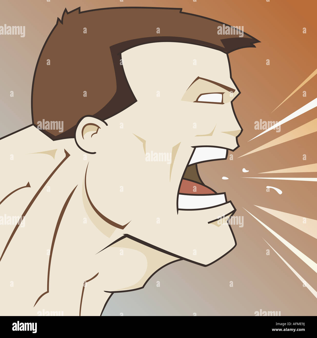 Close up of a man shouting Stock Photo - Alamy