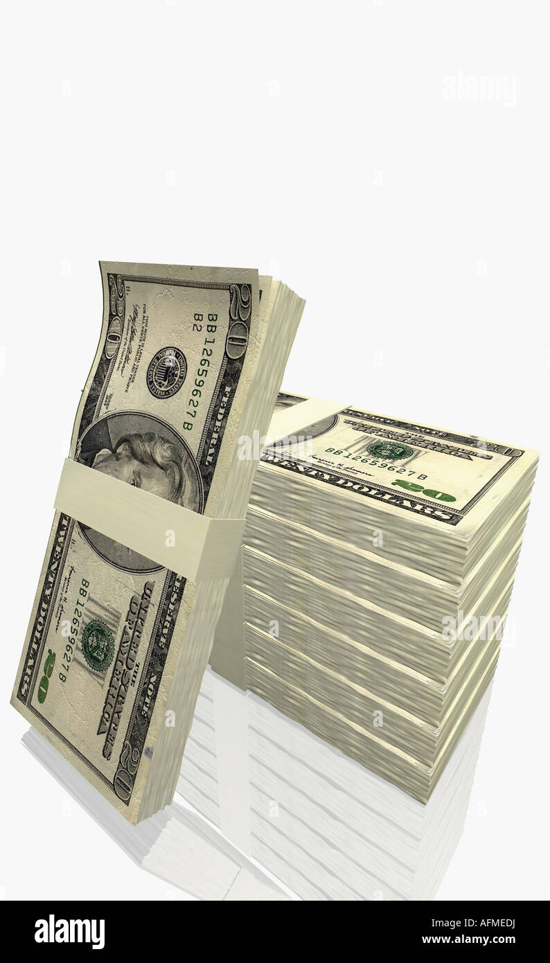 Stack of American twenty dollar bills Stock Photo - Alamy