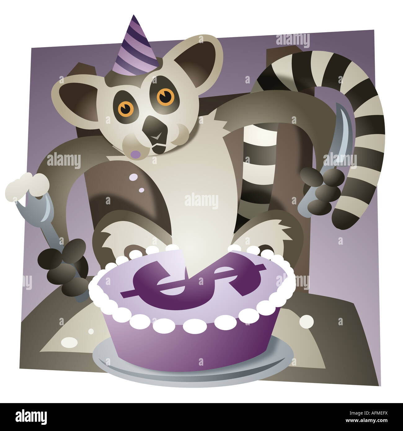 Close up of a raccoon eating a birthday cake Stock Photo - Alamy